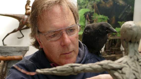 Respected sculptor makes an unusual companion in Edgar Allen Crow ...