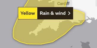 Devon Yellow Warning of very heavy rain and squally winds | tavistock ...