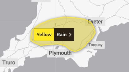 Yellow Warning of heavy rain overnight | tavistock-today.co.uk