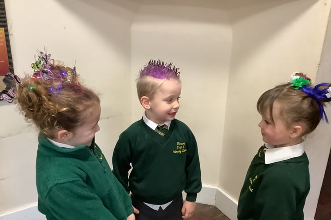 Children dress for Mad March Hair Day in Meavy | tavistock-today.co.uk